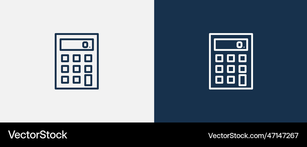 Calculate icon outline icon from real Royalty Free Vector