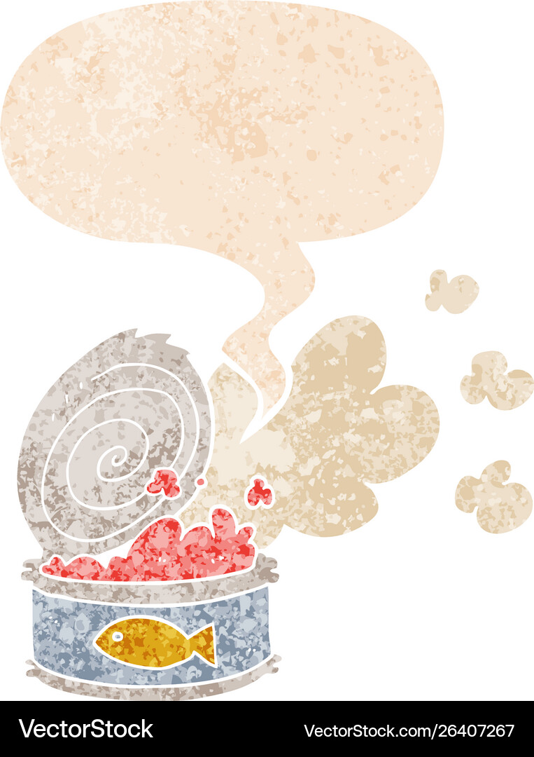 Cartoon smelly can fish and speech bubble Vector Image