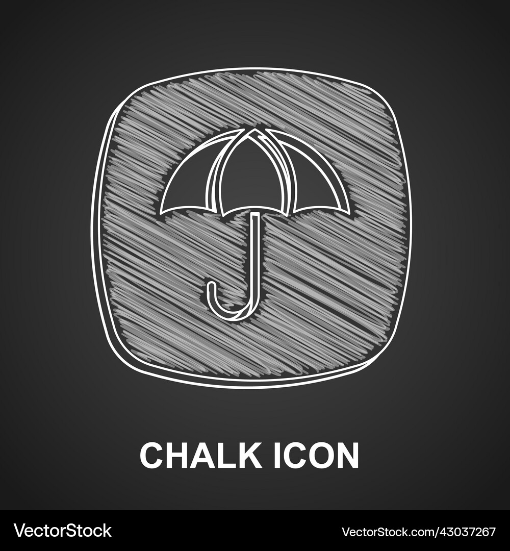 Chalk delivery package with umbrella symbol icon Vector Image
