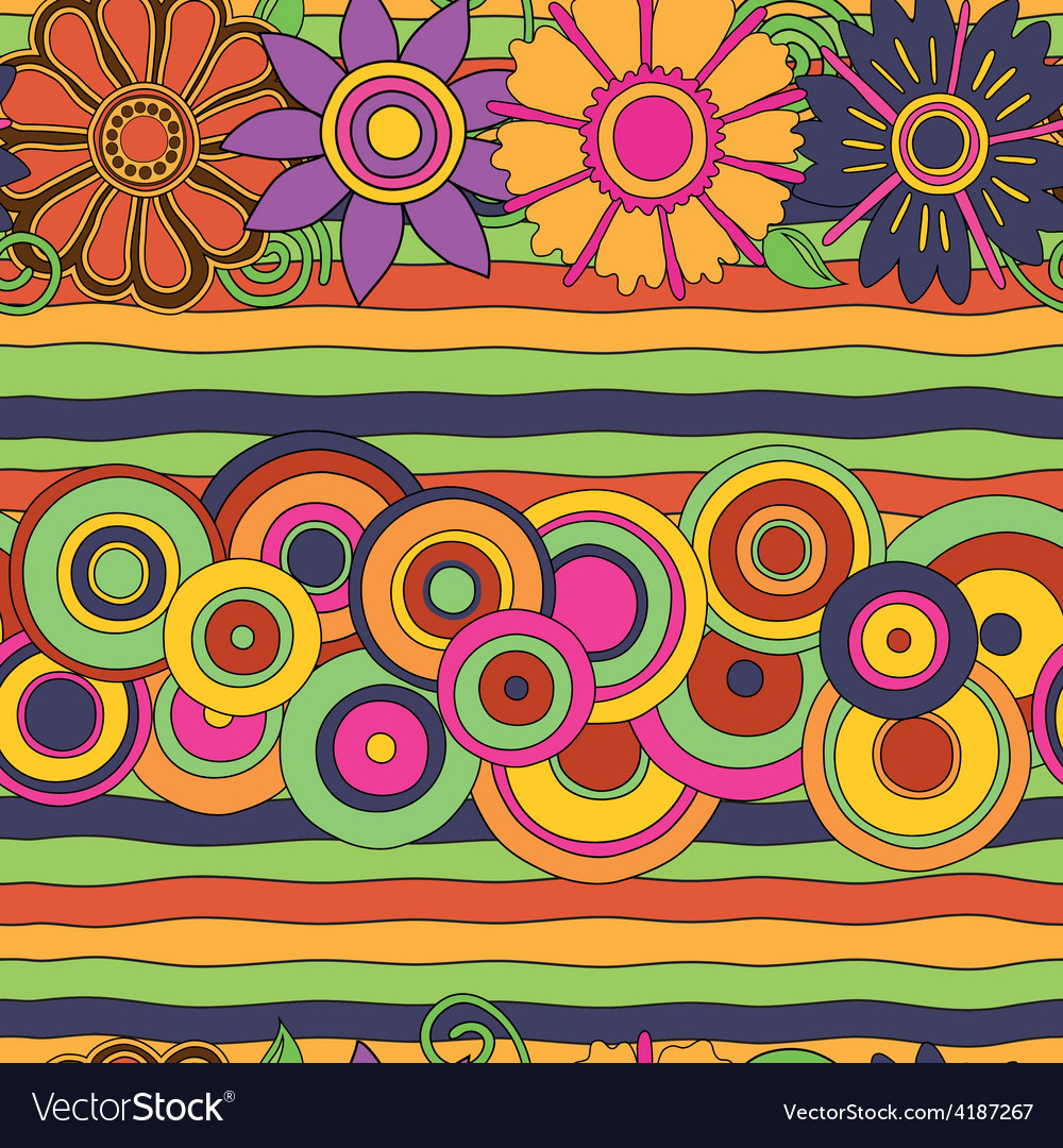 Circles flowers pattern Royalty Free Vector Image