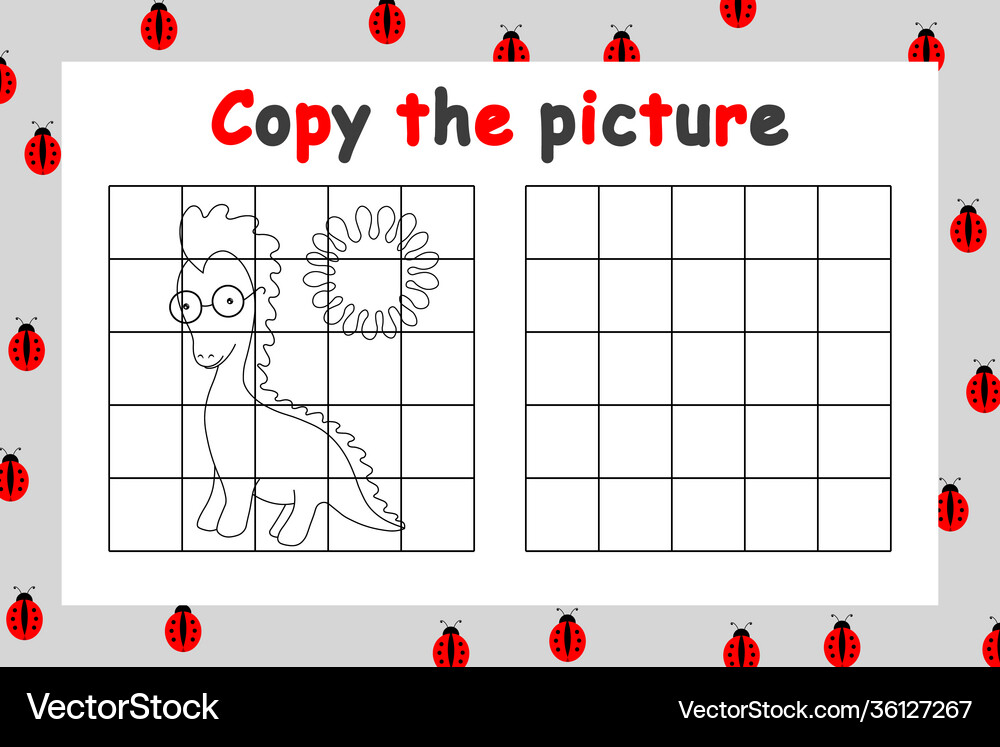 Copy picture educational game for children Vector Image