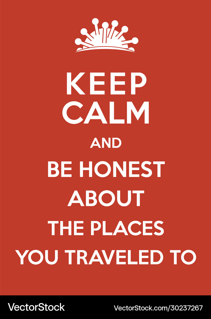 Coronavirus poster keep calm and be honest about Vector Image