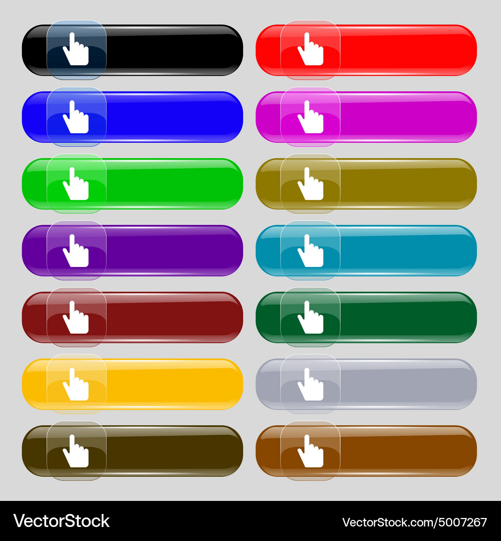 Cursor icon sign big set 16 colorful modern Vector Image
