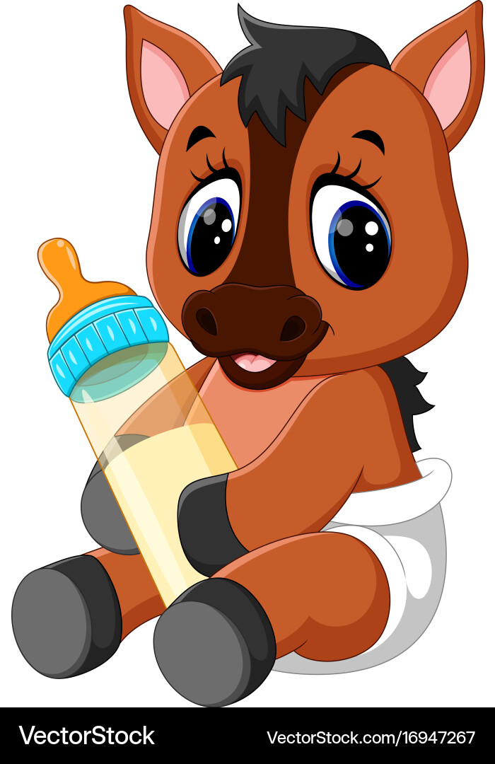 Cute bahorse cartoon Royalty Free Vector Image