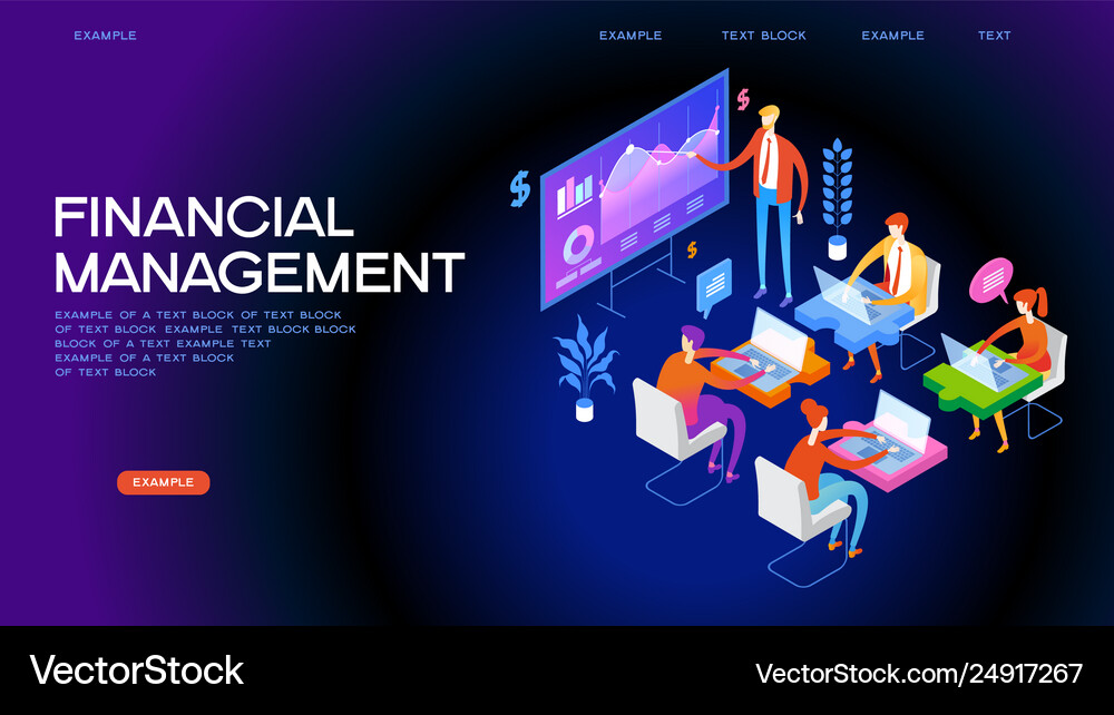 Financial management concept banner Royalty Free Vector