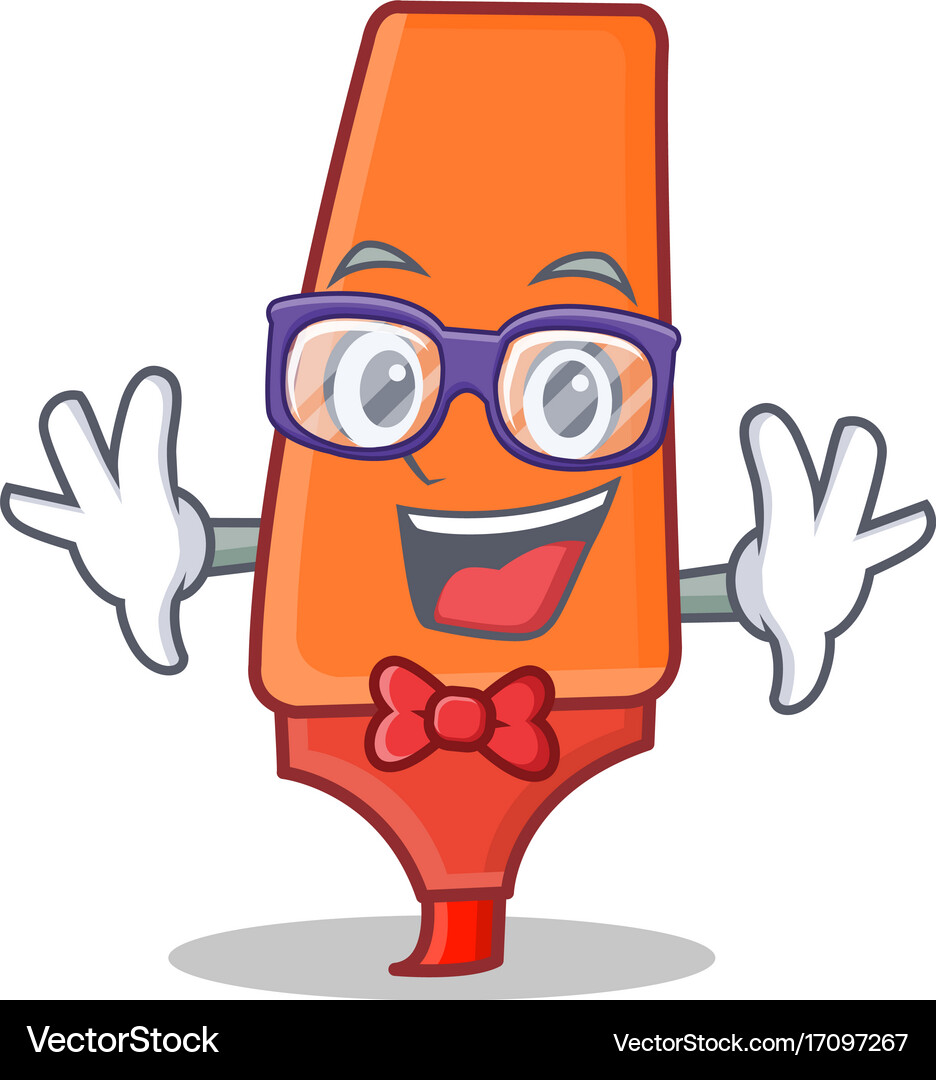 Geek highlighter cartoon character style Vector Image