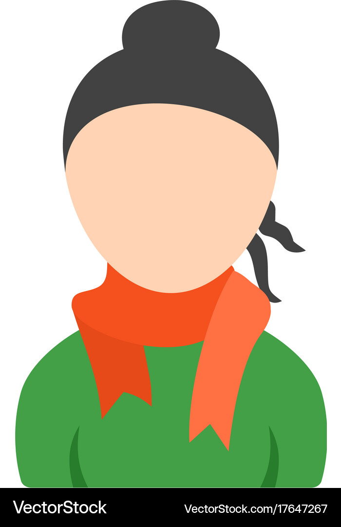 Girl in scarf Royalty Free Vector Image - VectorStock