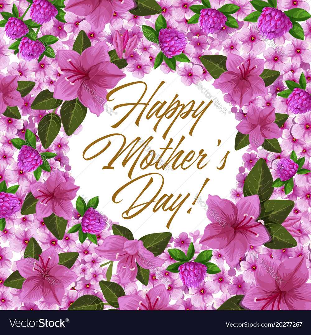 Mother day flower frame for spring holiday card Vector Image