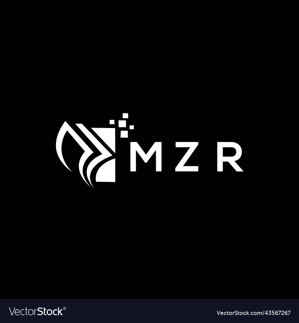 Mzr credit repair accounting logo design on black Vector Image