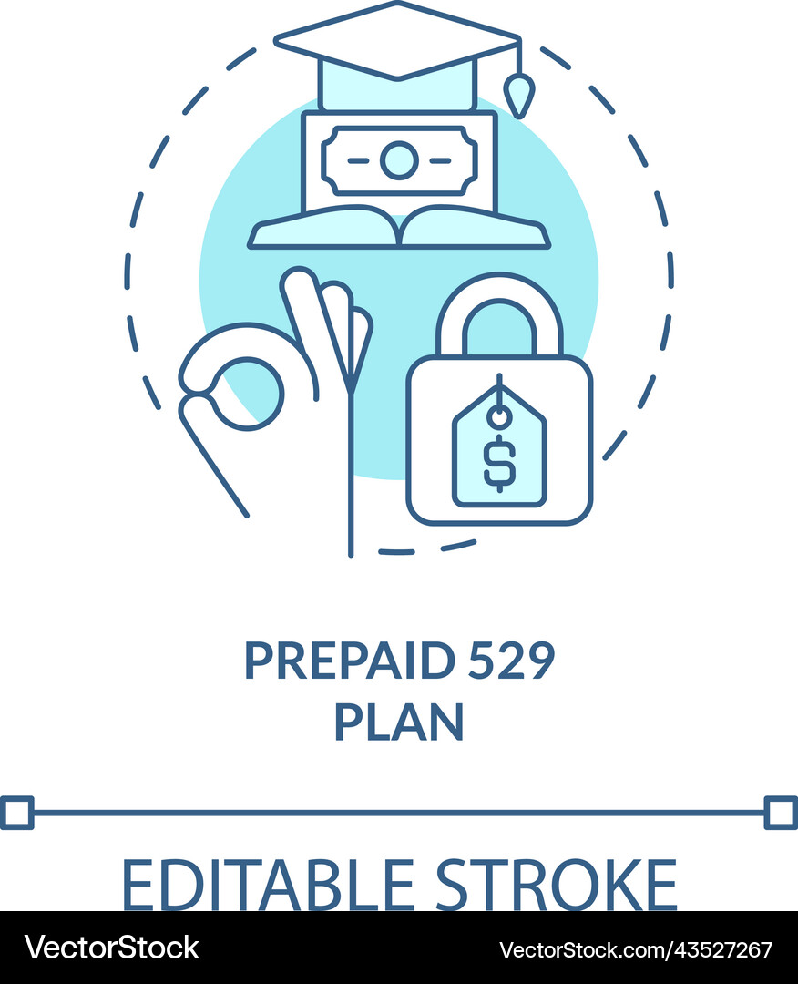 Prepaid federal plan turquoise concept icon Vector Image