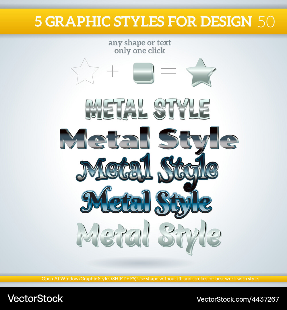 Set of various metallic graphic styles for design Vector Image
