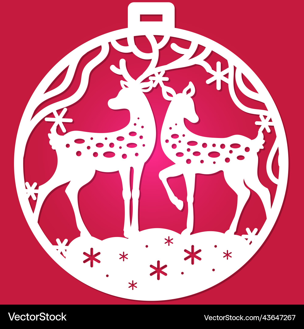 Template for laser cutting christmas ball Vector Image