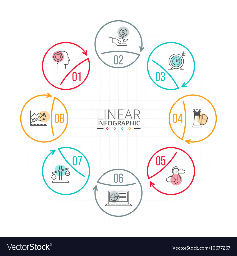 Thin line flat element for infographic Royalty Free Vector