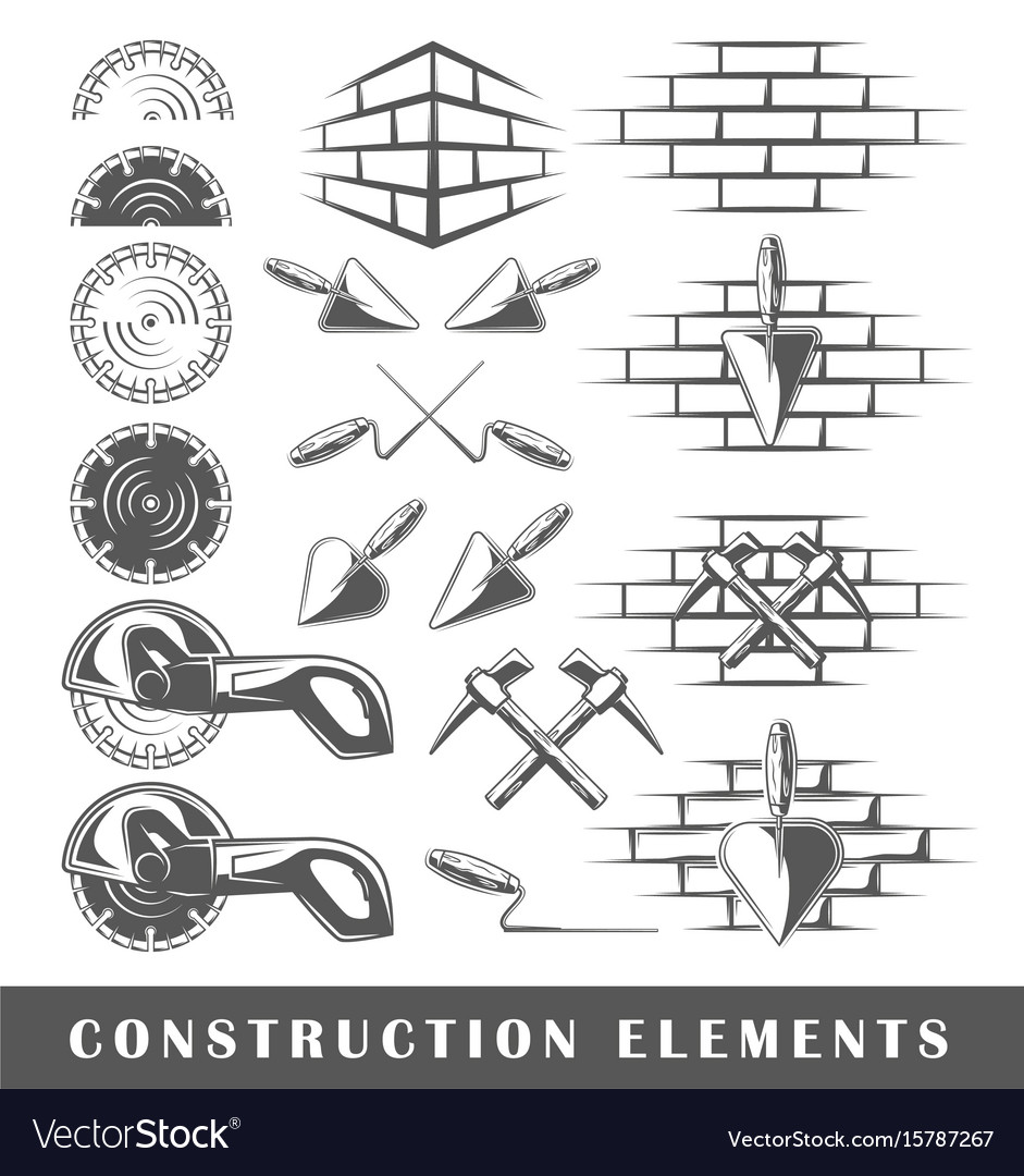 Vintage construction elements Royalty Free Vector Image