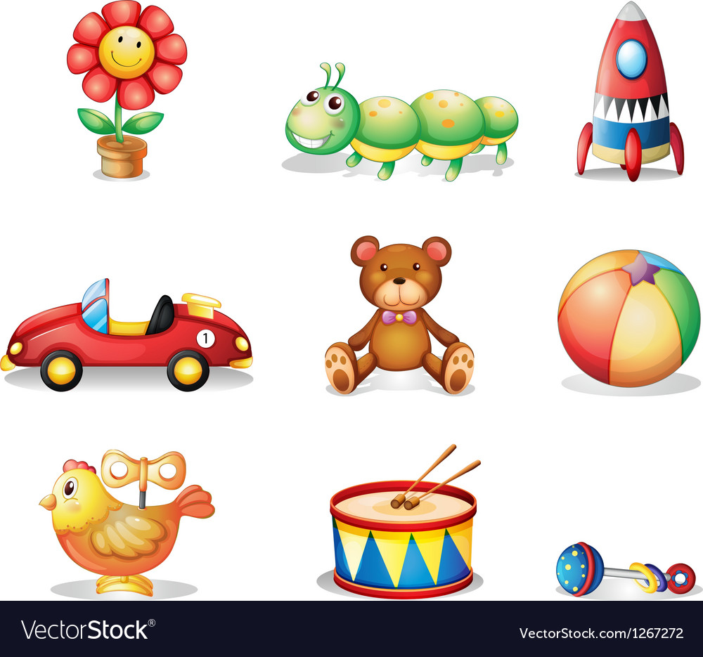 Different kinds toys for children Royalty Free Vector Image Different kinds toys for children Royalty Free Vector Image