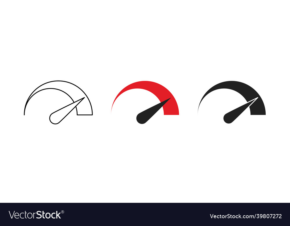 Speedometr logo icon set speed isolated concept Vector Image