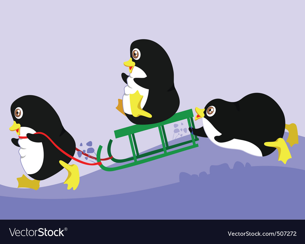 Three penguins Royalty Free Vector Image - VectorStock