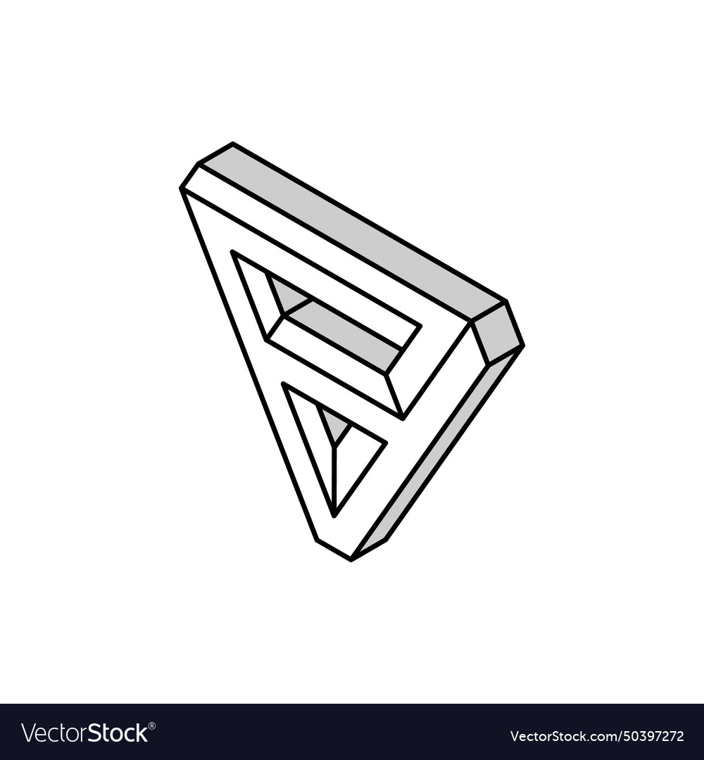 Triangle impossible geometric shape isometric icon Triangle impossible geometric shape isometric icon