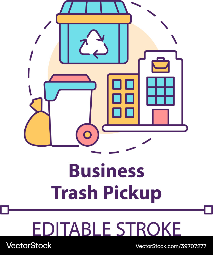 Business trash pickup concept icon Royalty Free Vector Image