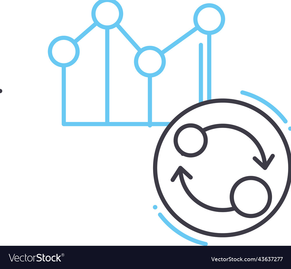 Data line icon outline symbol Royalty Free Vector Image