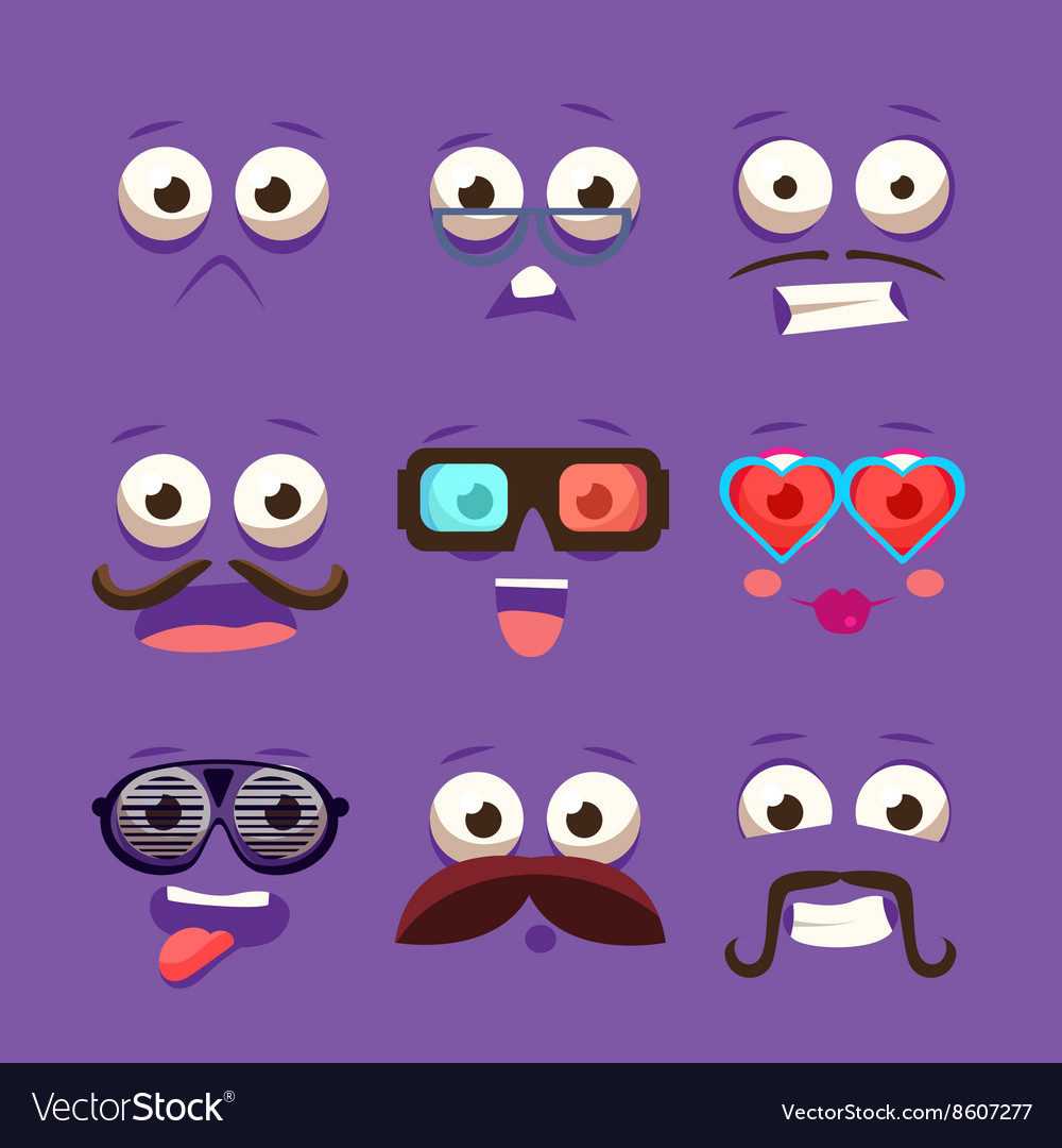 Facial design elements set Royalty Free Vector Image