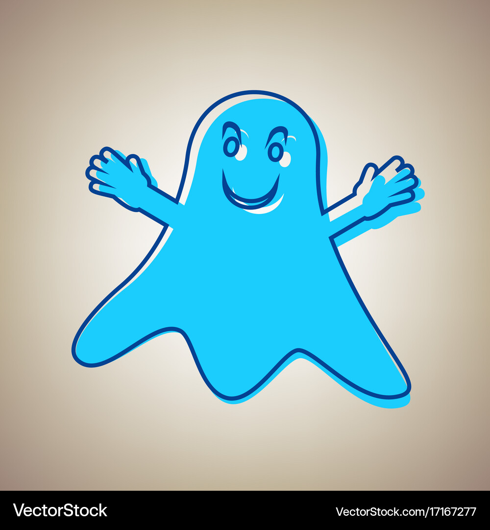 Ghost sign sky blue icon with defected Royalty Free Vector