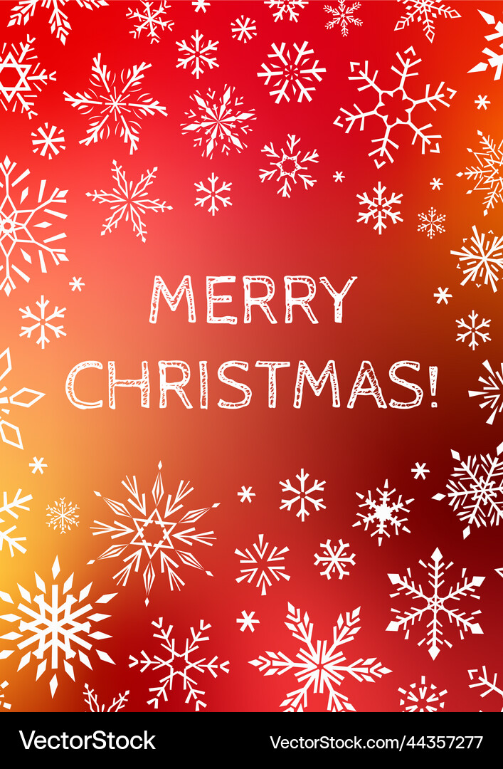 Merry christmas vertical card with drawn graphic Vector Image