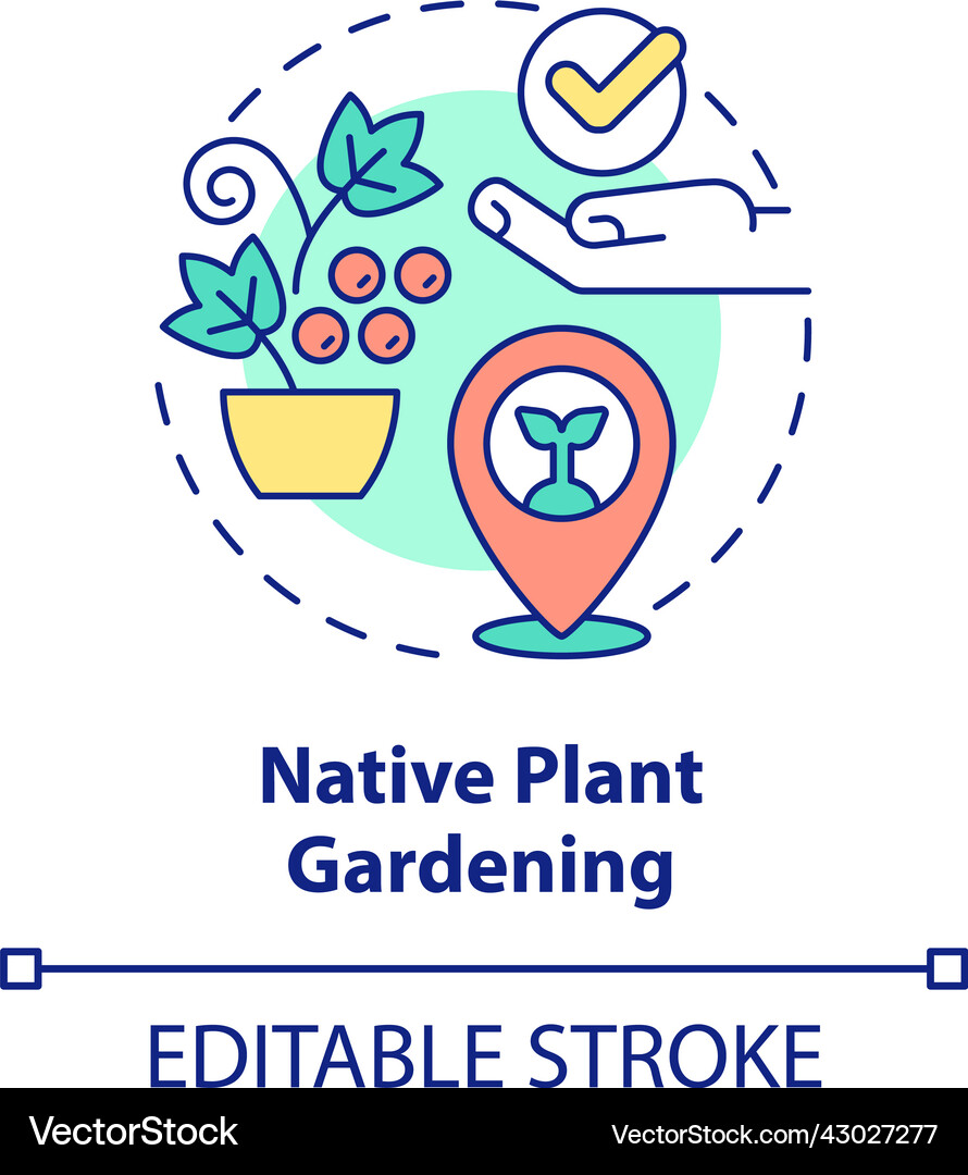 Native plant gardening concept icon Royalty Free Vector