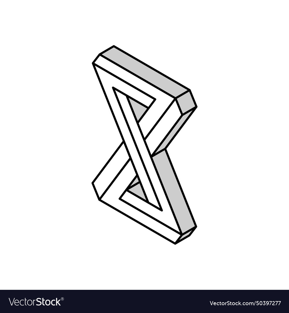 Object impossible geometric shape isometric icon Vector Image Object impossible geometric shape isometric icon Vector Image
