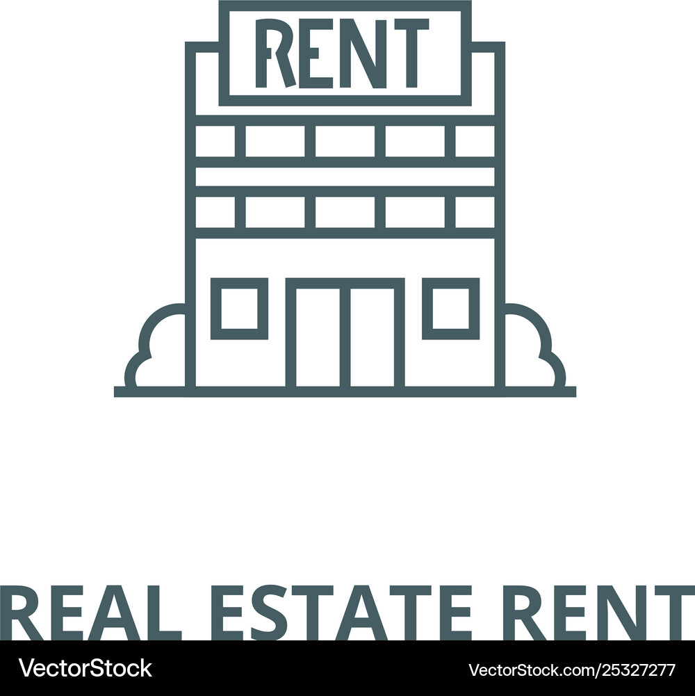 Real estate rent line icon linear concept Vector Image
