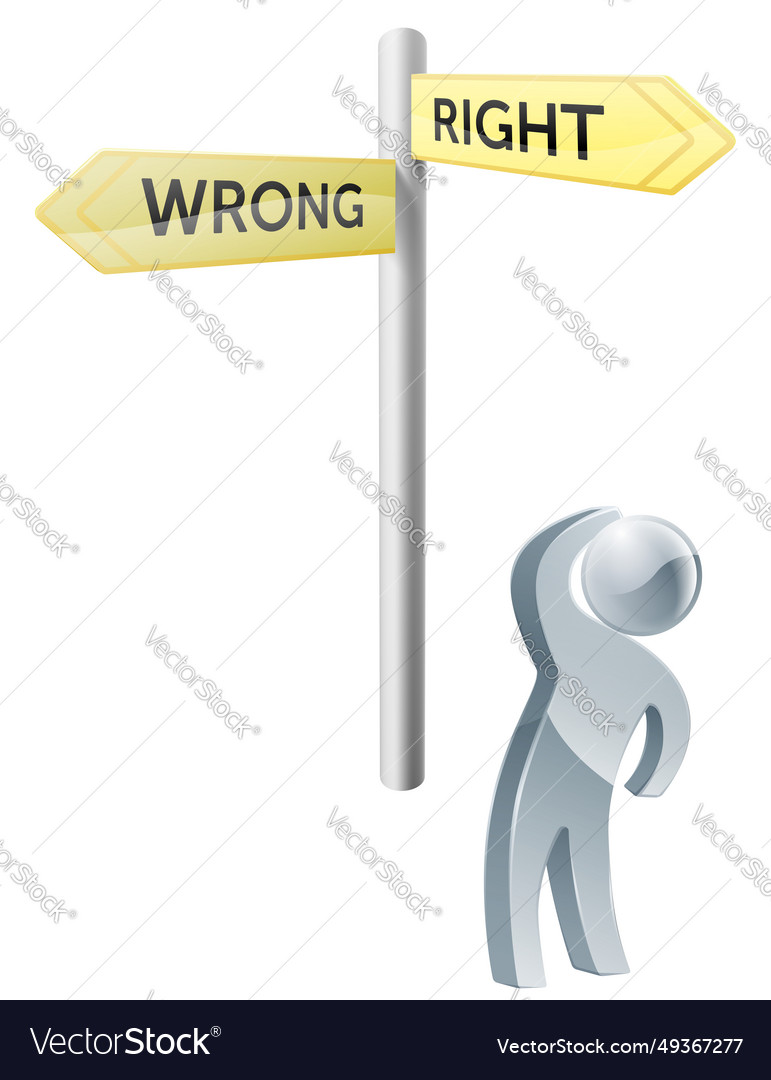 Right or wrong choice Royalty Free Vector Image
