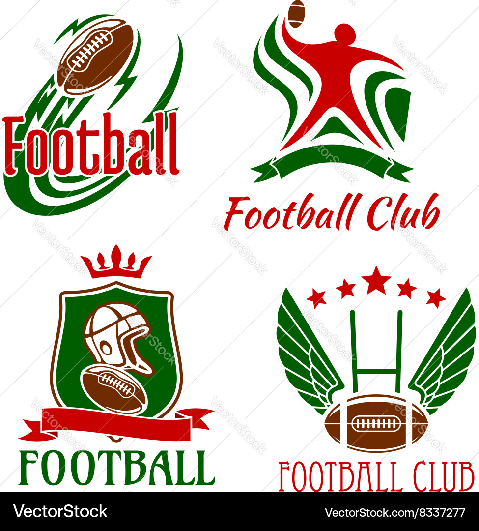 Rugby game symbols for sporting design Royalty Free Vector
