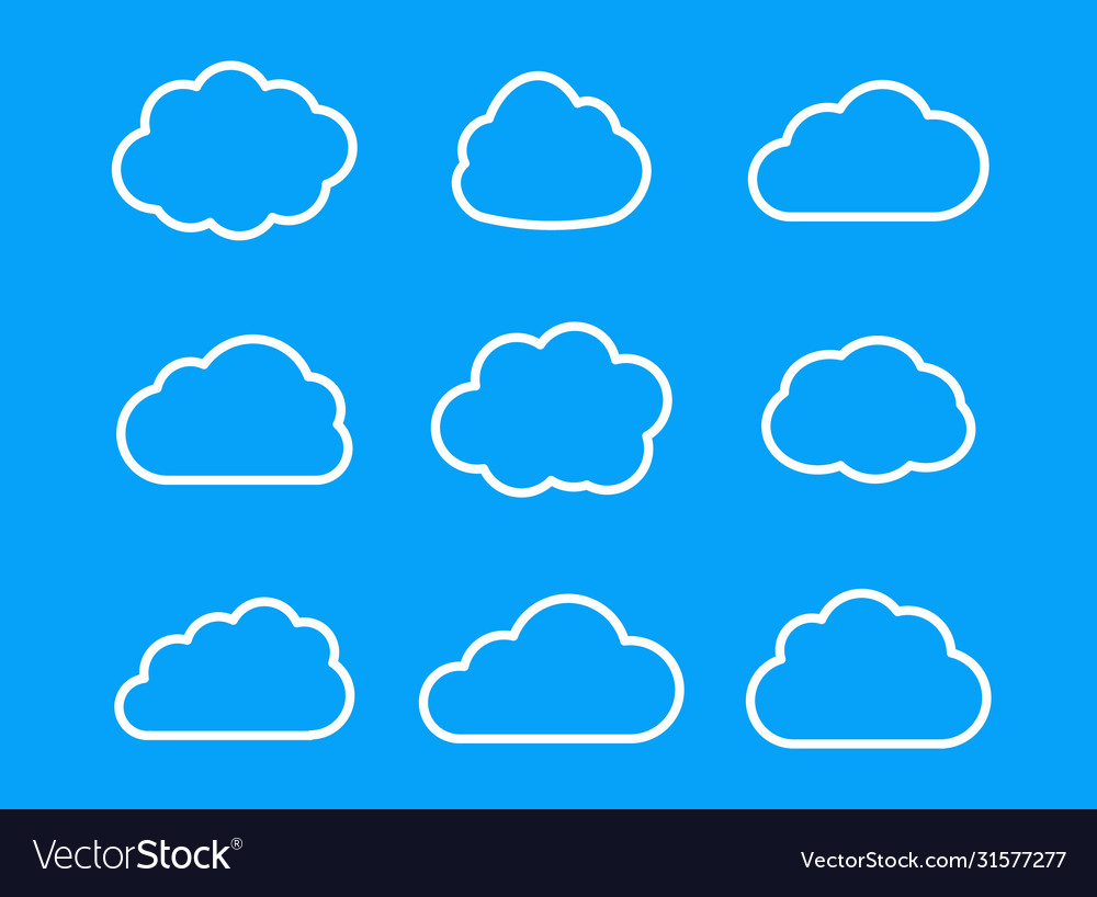 Set cloud icon Royalty Free Vector Image - VectorStock