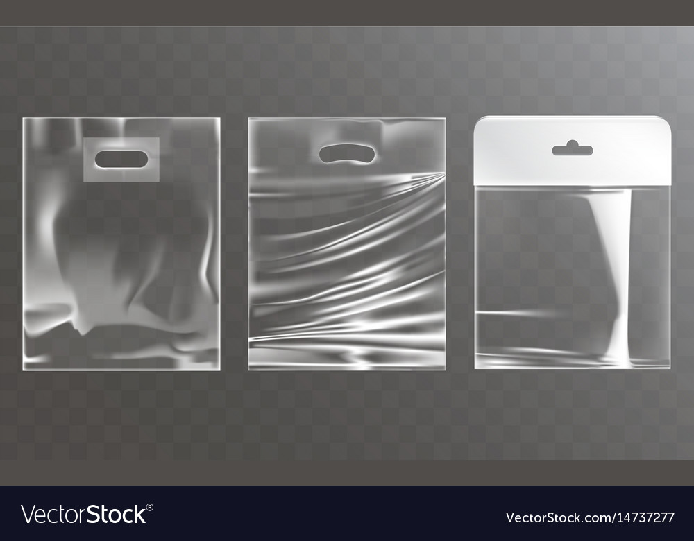 Set transparent plastic Royalty Free Vector Image