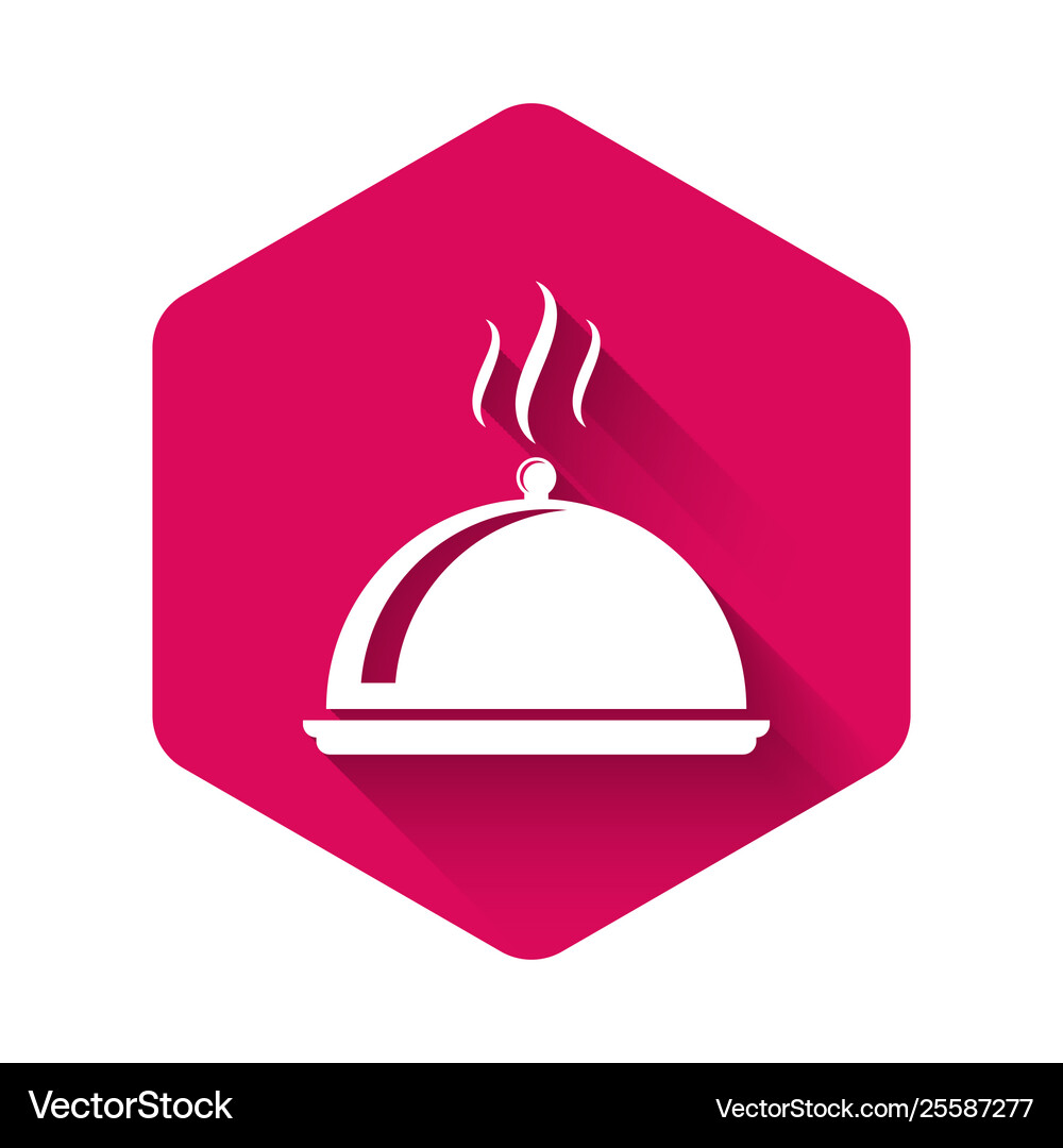 White covered with a tray food icon isolated Vector Image