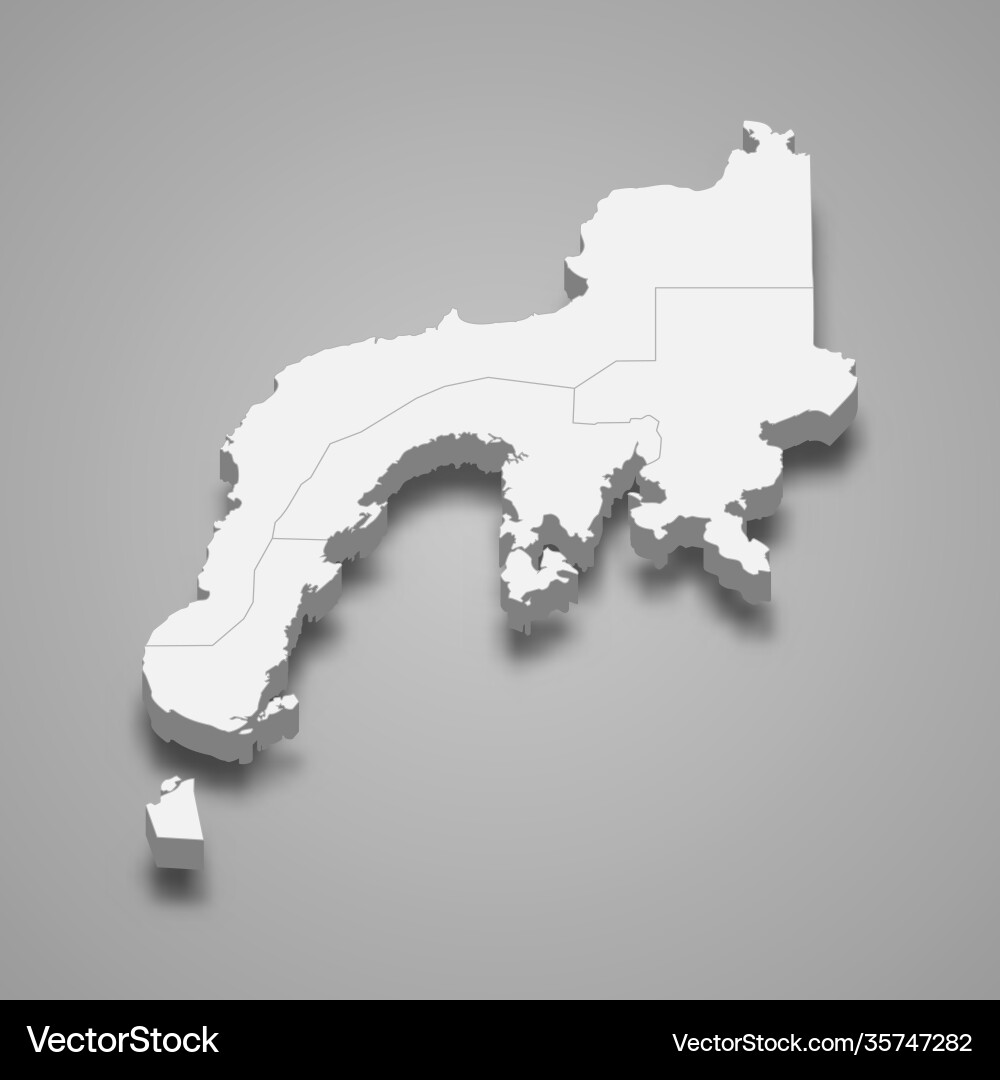 3d isometric map zamboanga peninsula is a Vector Image