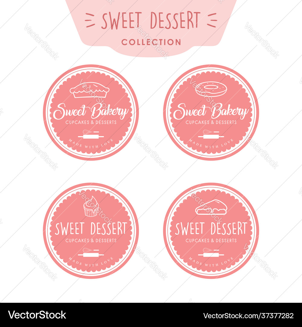 Bakery and dessert logo sweet simple Royalty Free Vector