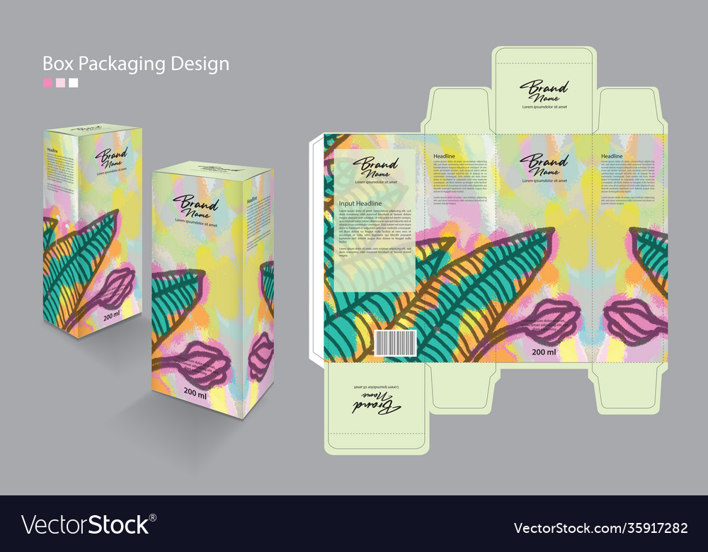 Box packaging packaging design template Royalty Free Vector