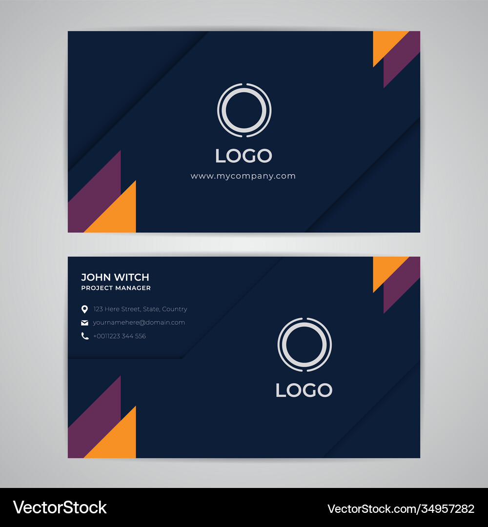 Business card template mockup abstract modern Vector Image