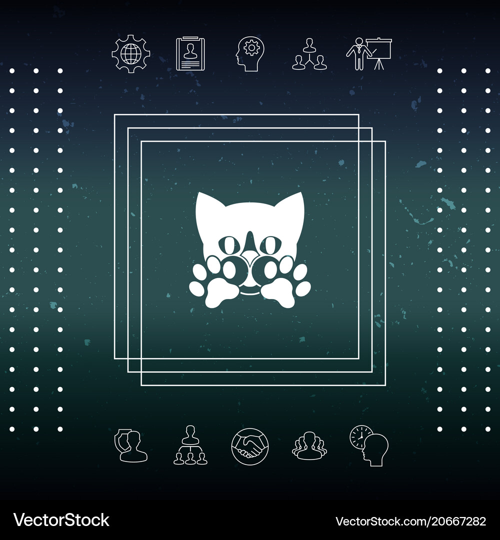 Cute cat paws - logo symbol protect sign Vector Image
