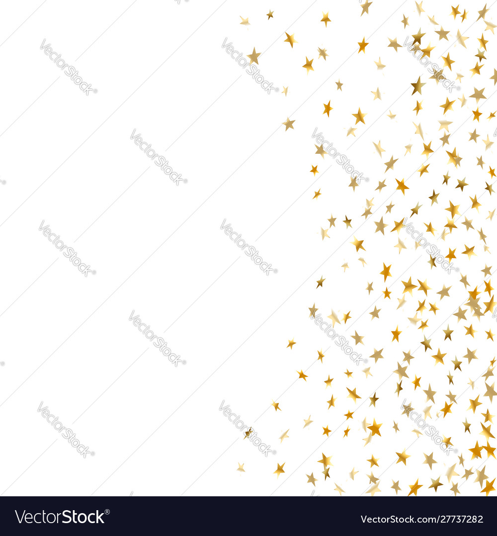 Gold star confetti celebration isolated on white Vector Image