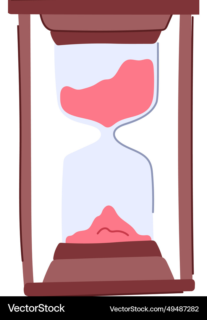 Hourglass sandglass cartoon Royalty Free Vector Image