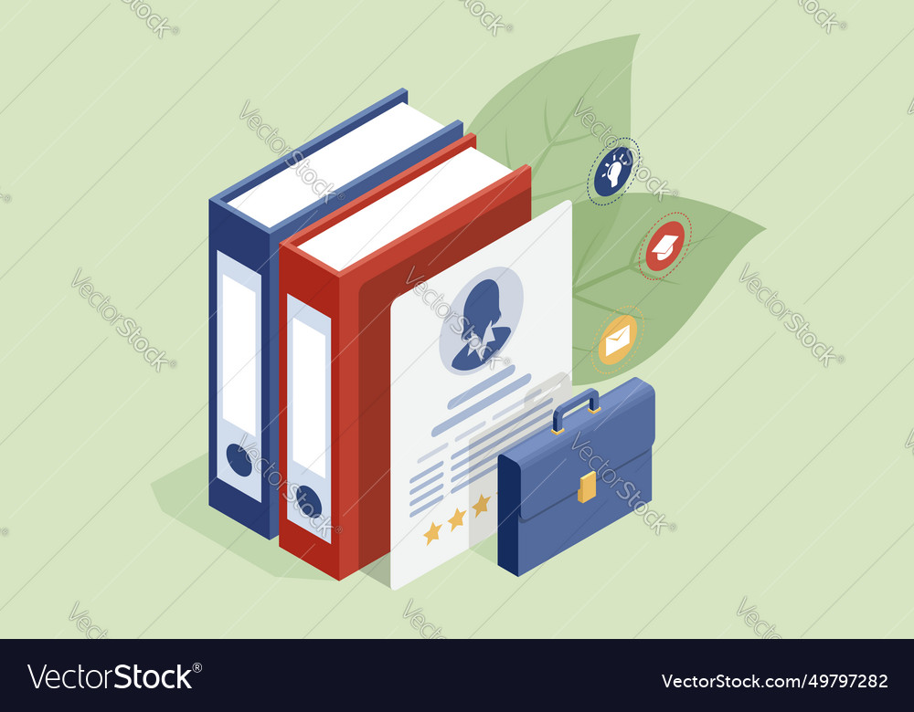 Isometric online documentation database Royalty Free Vector