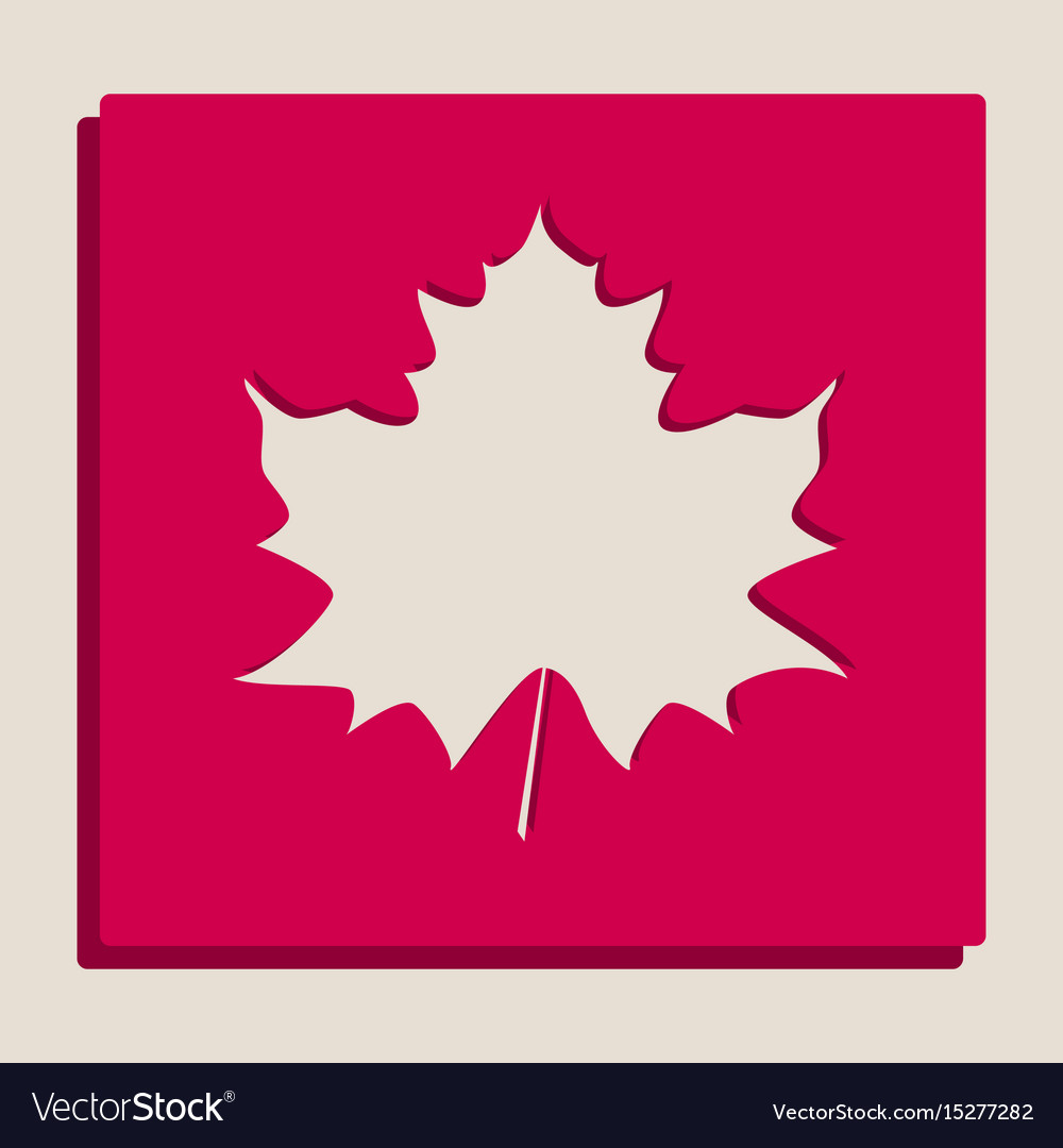 Maple leaf sign grayscale version Royalty Free Vector Image