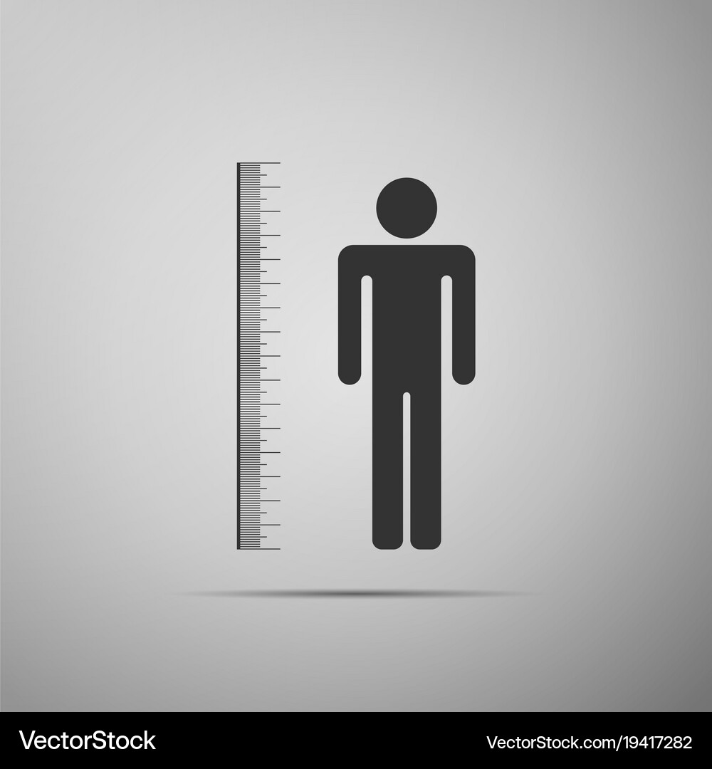 Measuring Height Icon - Body Measurement Vector Image