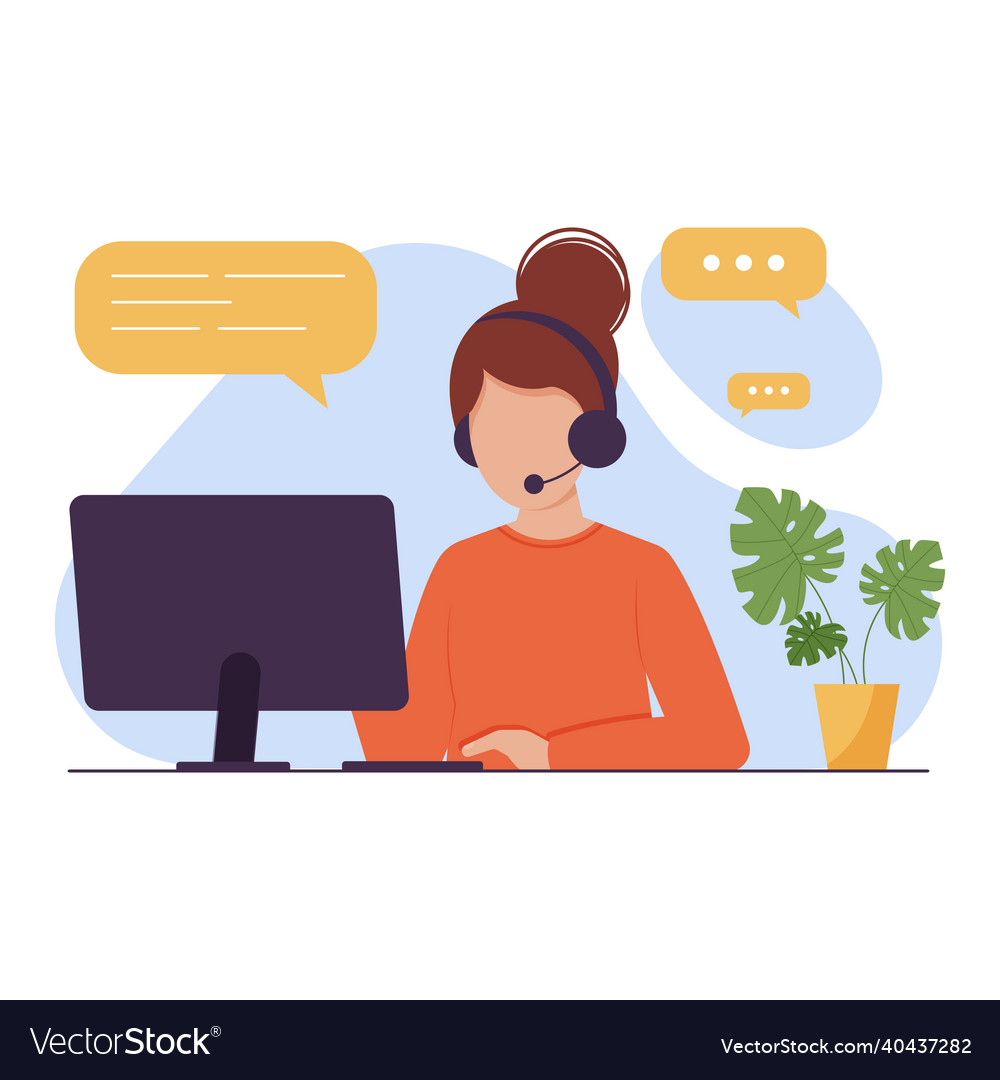 Online help desk concept Royalty Free Vector Image Online help desk concept Royalty Free Vector Image