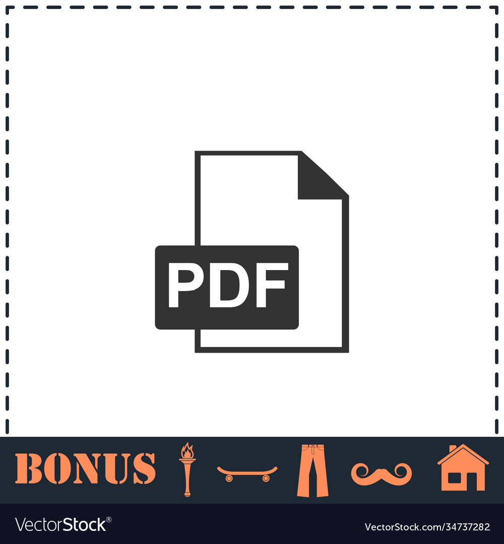 Pdf icon flat Royalty Free Vector Image - VectorStock