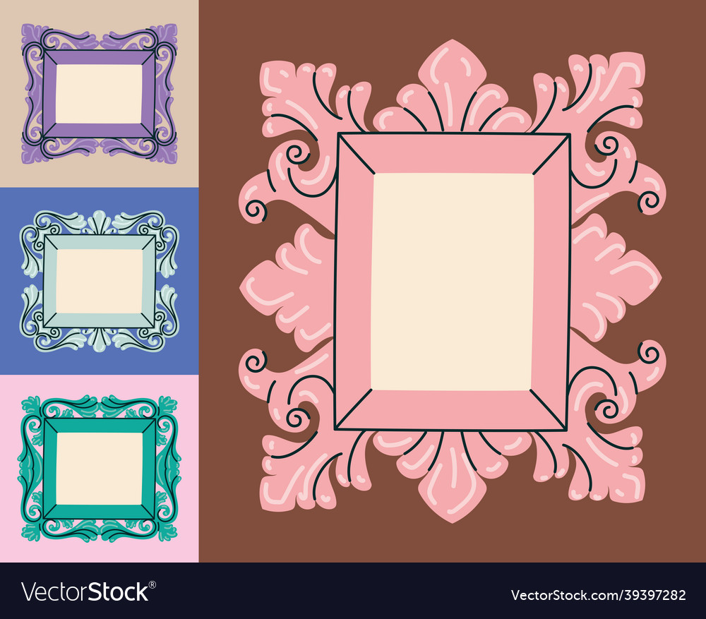 Pretty colored frames Royalty Free Vector Image