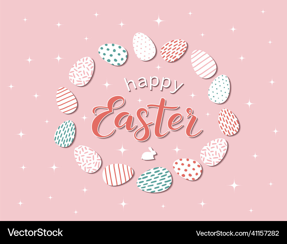 Religious holiday greeting card happy easter Vector Image