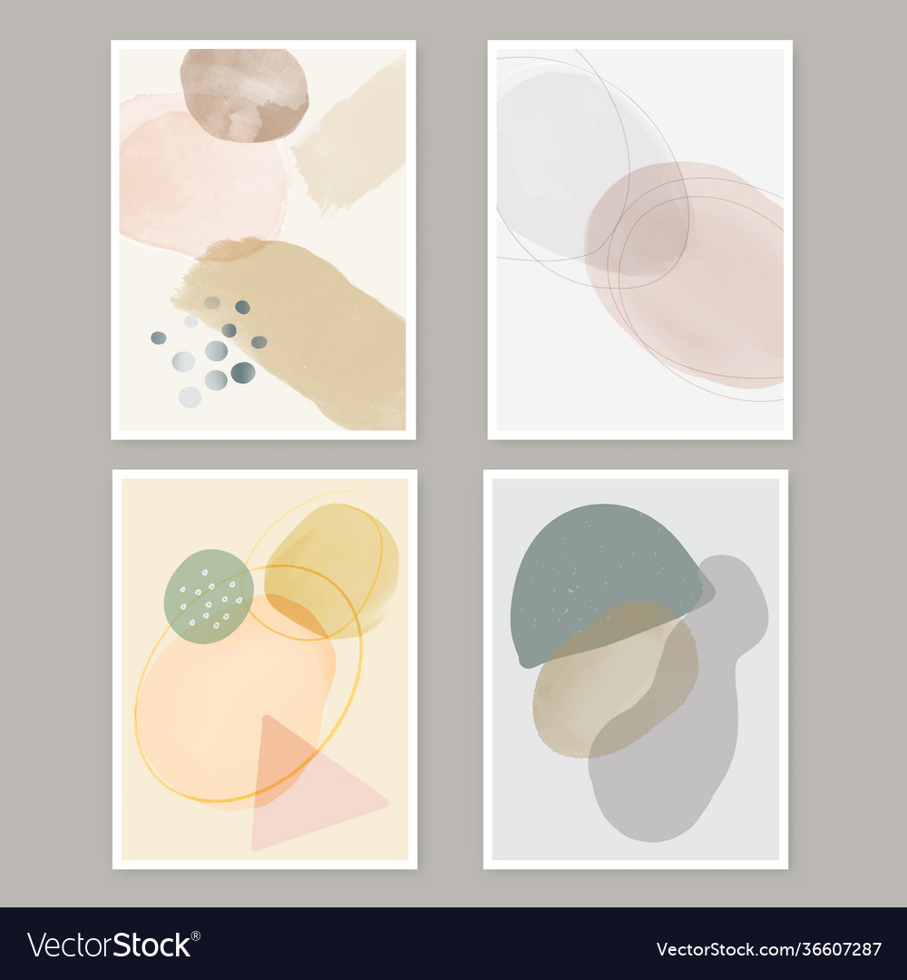 Abstract minimal wall art collection Royalty Free Vector